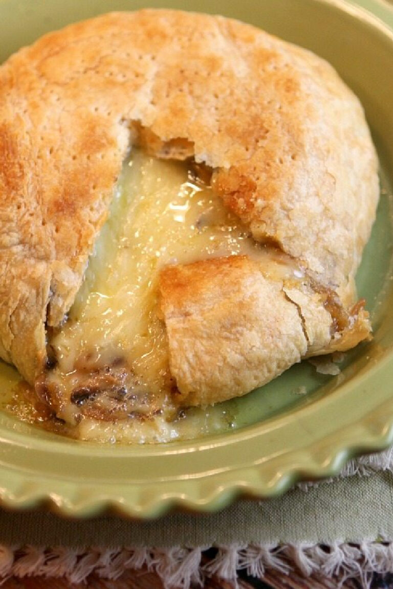 Mushroom and Sweet Onion Stuffed Brie - Recipe Girl