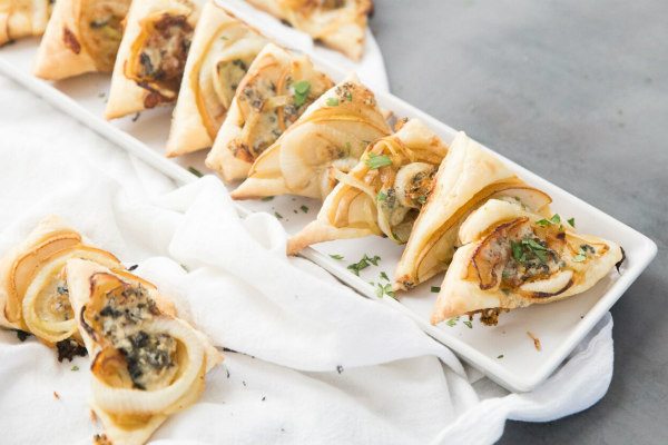 Pear and Blue Cheese Puff Pastry Triangles - Recipe Girl