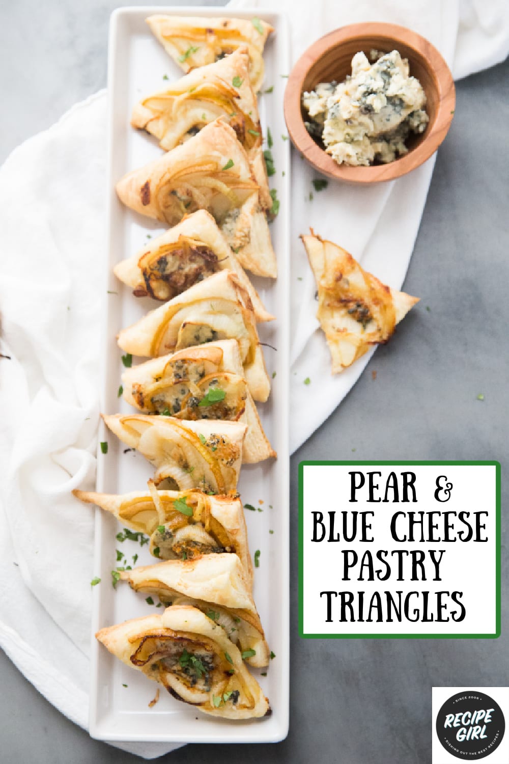Pear and Blue Cheese Pastry Triangles - Recipe Girl