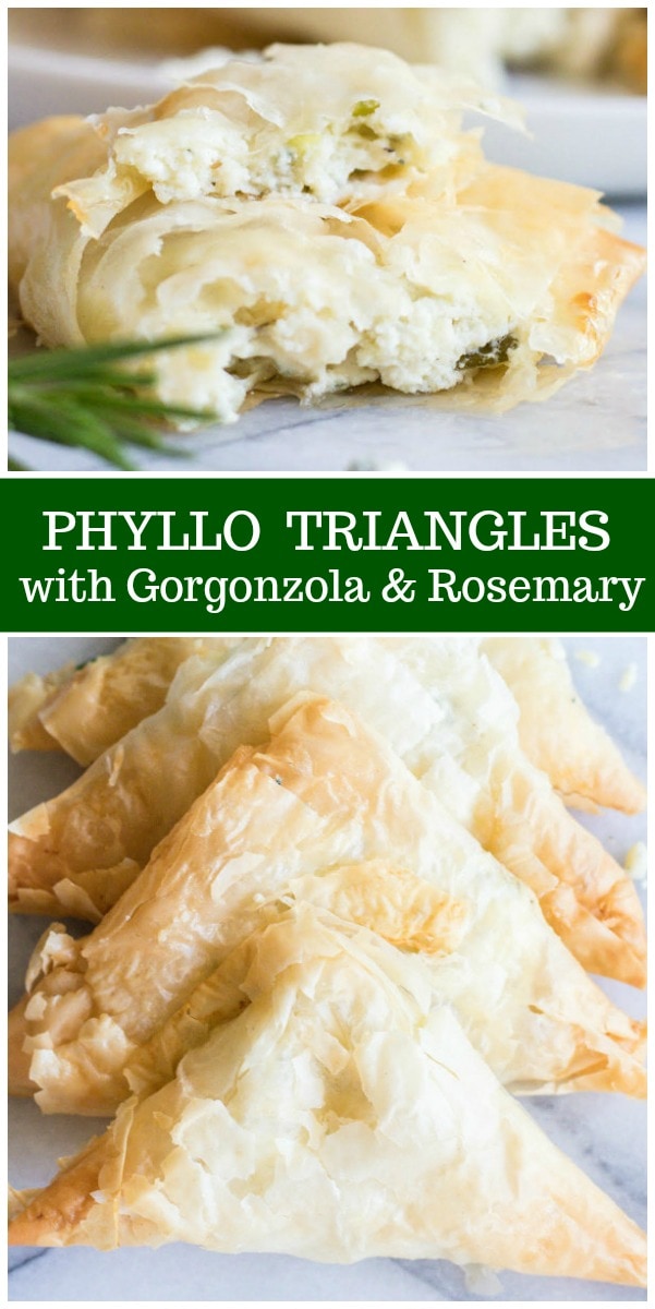 Phyllo Triangles with Gorgonzola and Rosemary - Recipe Girl