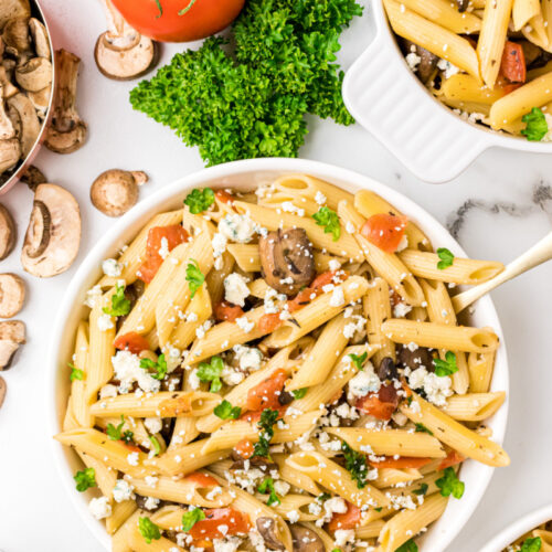 Penne with Mushrooms, Tomato and Gorgonzola - Recipe Girl