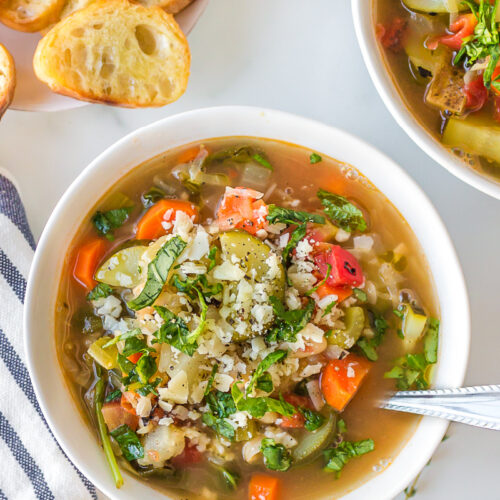 Tuscan Vegetable Soup with White Beans and Parmesan - Recipe Girl
