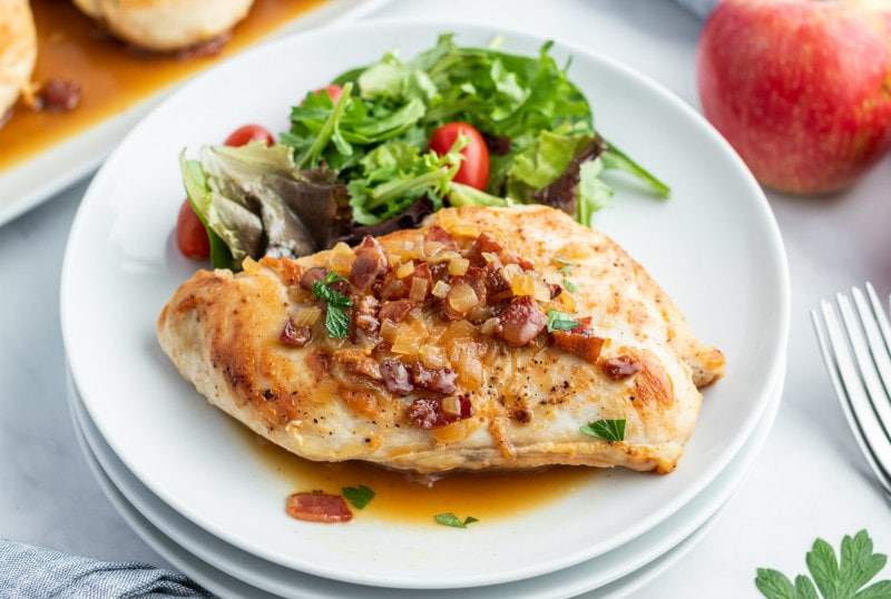 Chicken with Cider and Bacon Sauce - Recipe Girl