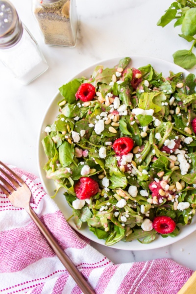 Goat Cheese Salad with Raspberry Vinaigrette - Recipe Girl