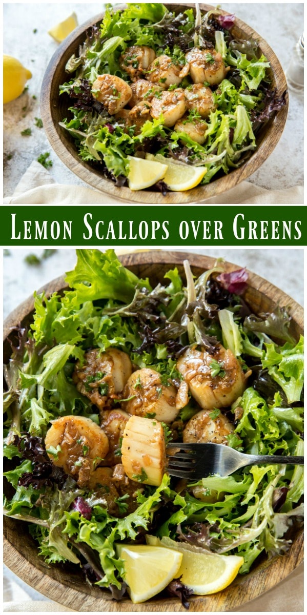 Lemon Scallops over Greens - Recipe Girl