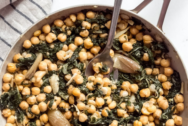 Roasted Garbanzo Beans with Garlic with Swiss Chard - Recipe Girl