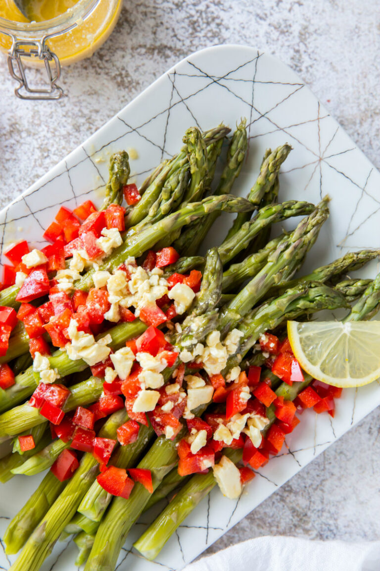 Chilled Asparagus with Feta Vinaigrette - Recipe Girl