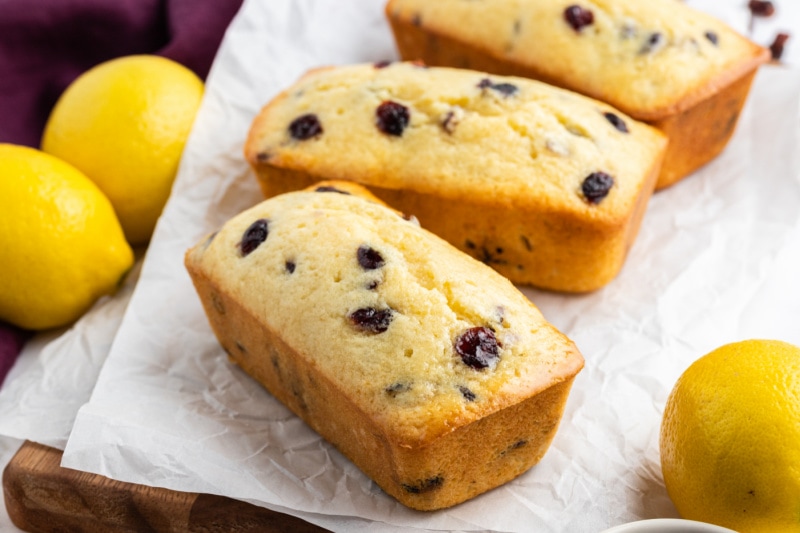Lemon Cranberry Mini Loaves - Recipe Girl