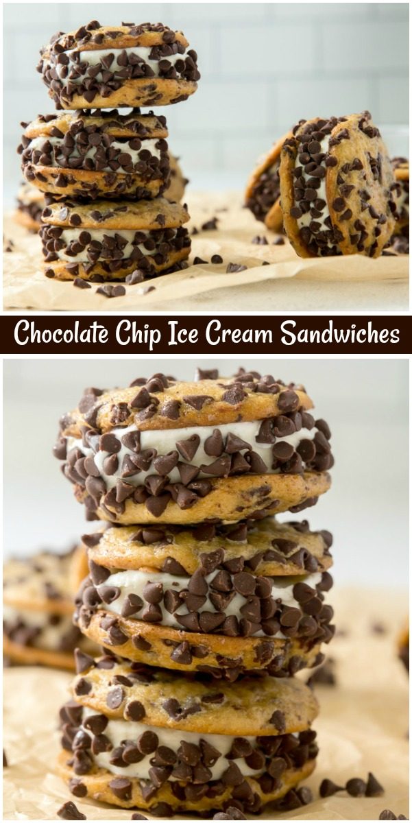 Mini Chocolate Chip Ice Cream Sandwiches - Recipe Girl