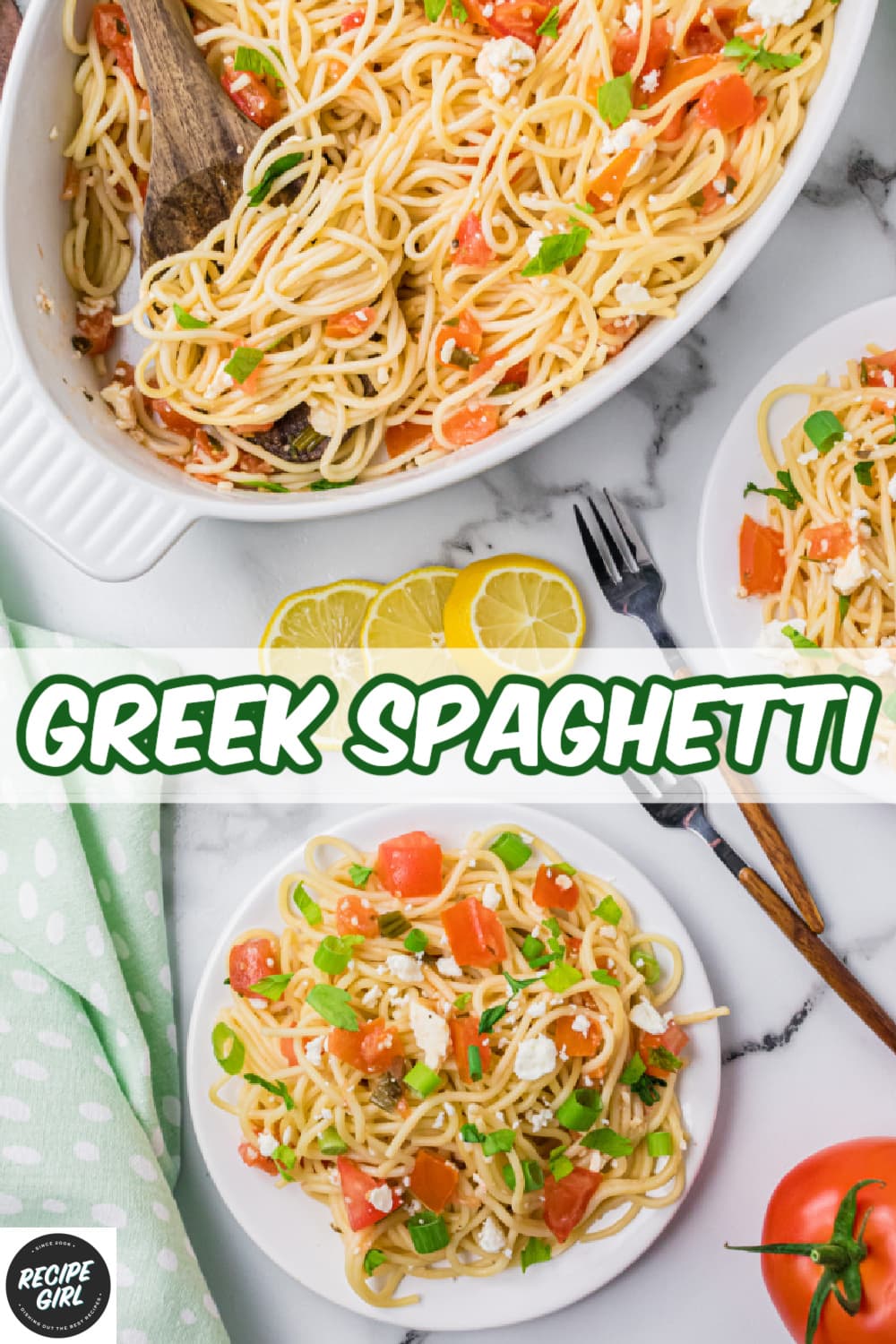 Greek Spaghetti with Tomatoes and Feta - Recipe Girl