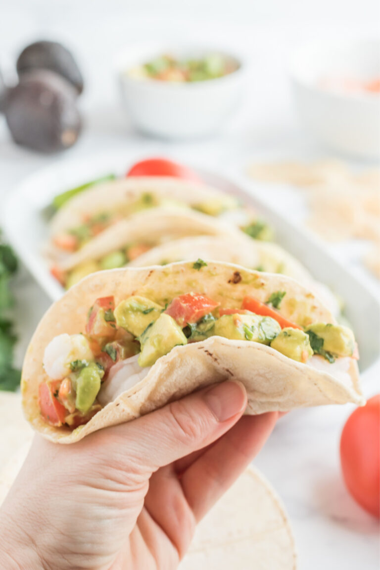 Ceviche Style Shrimp and Avocado Tacos - Recipe Girl