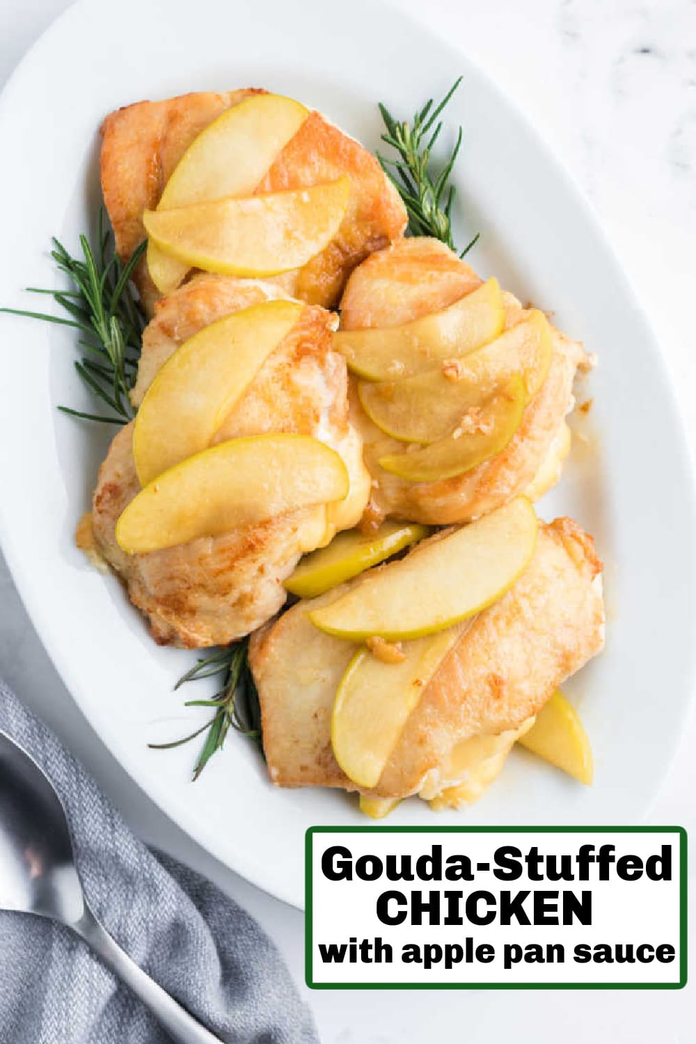 Gouda Stuffed Chicken with Apple Pan Sauce - Recipe Girl