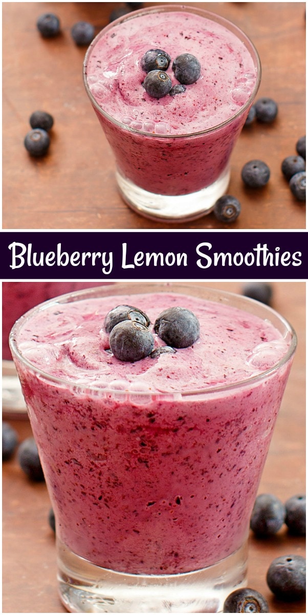 Easy 3-Ingredient Blueberry Lemon Smoothies - Recipe Girl