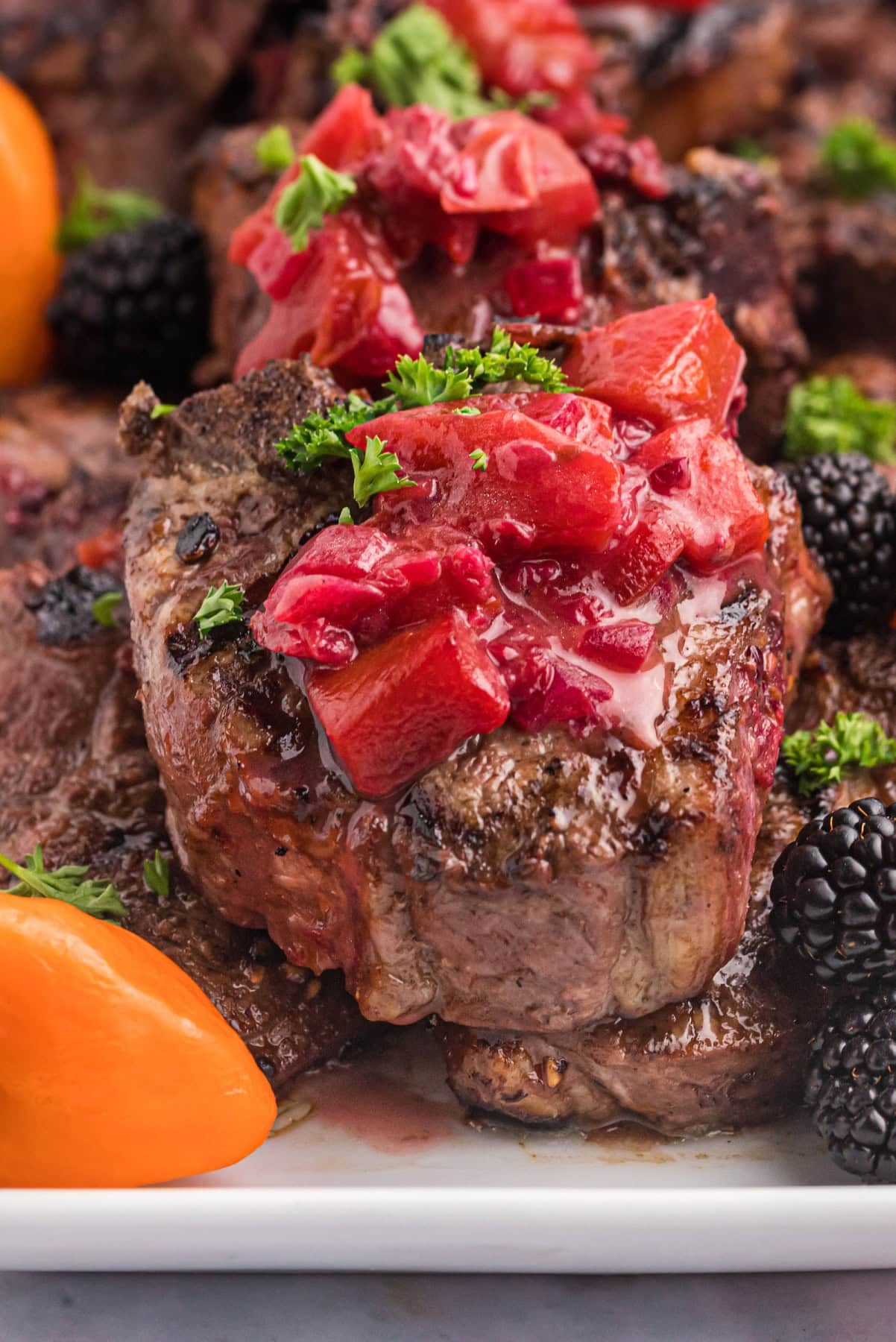 Grilled Lamb Loin Chops with Blackberry Salsa - Minimmv.com