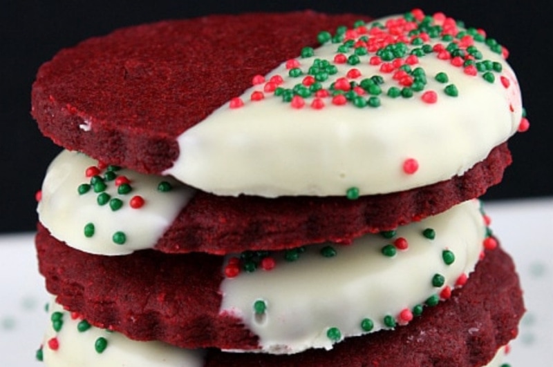 Red Velvet Shortbread Cookies - Recipe Girl