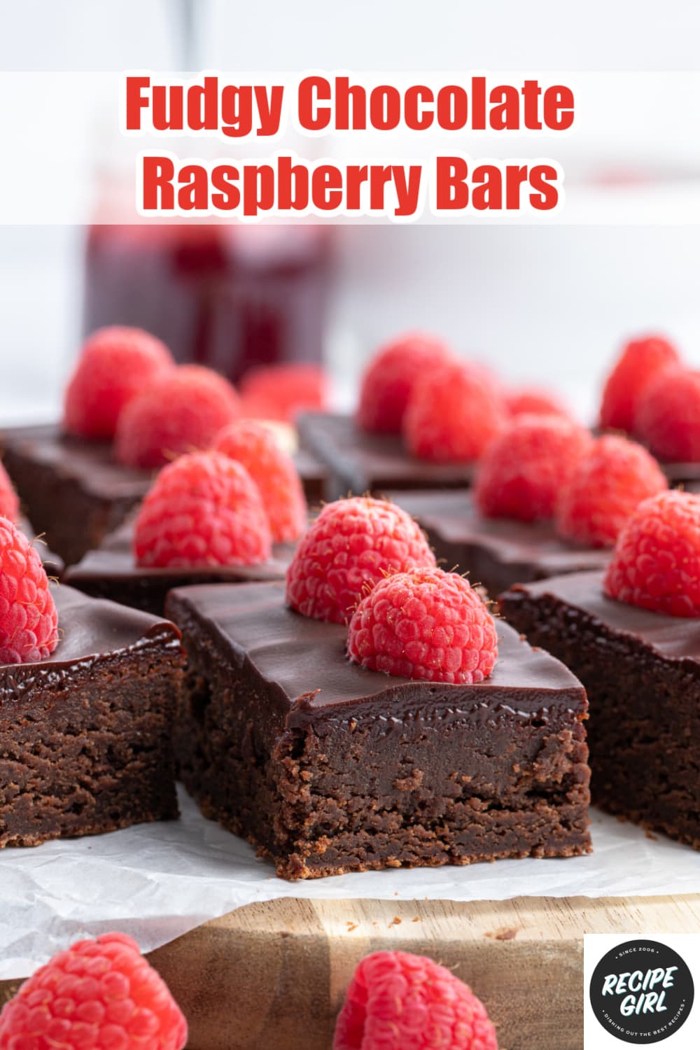 Fudgy Chocolate Raspberry Bars - Recipe Girl