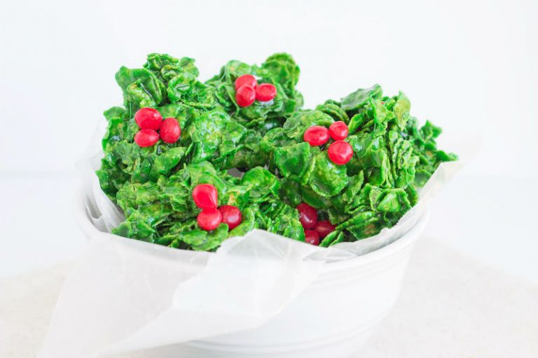 Holly Cookies - Recipe Girl