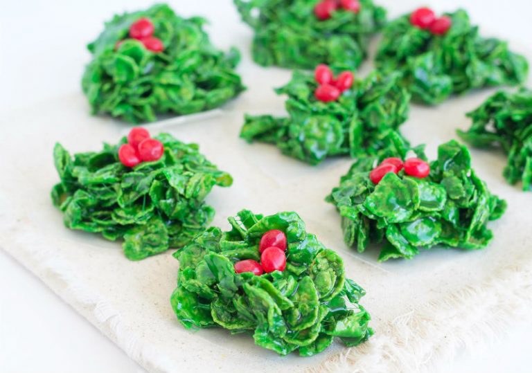 Holly Cookies - Recipe Girl