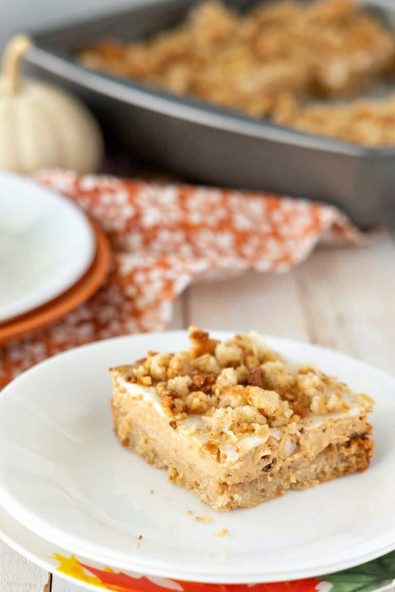 Pumpkin Cheesecake Crumble Squares - Recipe Girl