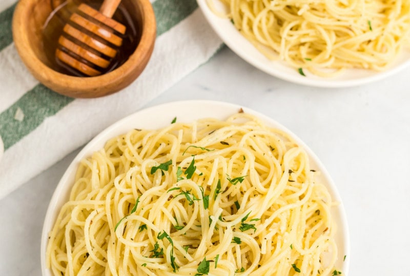 Honey Garlic Angel Hair Pasta - Recipe Girl