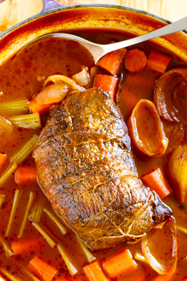 Merlot Pot Roast with Horseradish Smashed Potatoes - Recipe Girl®