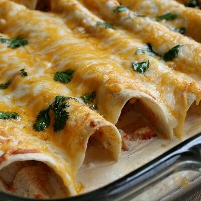Three Cheese Chicken Enchiladas - Recipe Girl