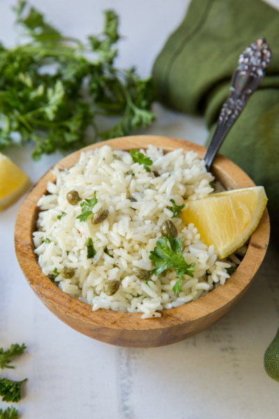 Lemon Rice with Capers and Parsley - Recipe Girl