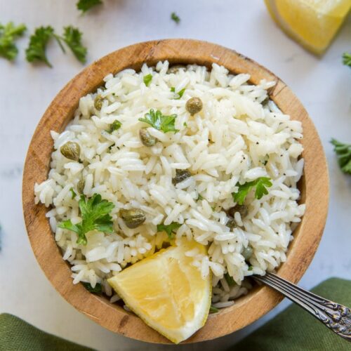 Lemon Rice with Capers and Parsley - Recipe Girl