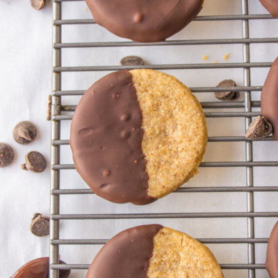 Chocolate Dipped Espresso Shortbread Cookies - Recipe Girl