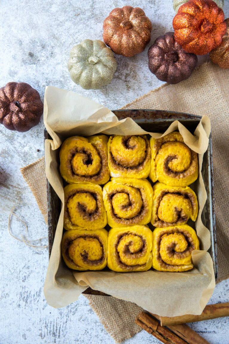 Amish Pumpkin Cinnamon Rolls with Caramel Icing - Recipe Girl