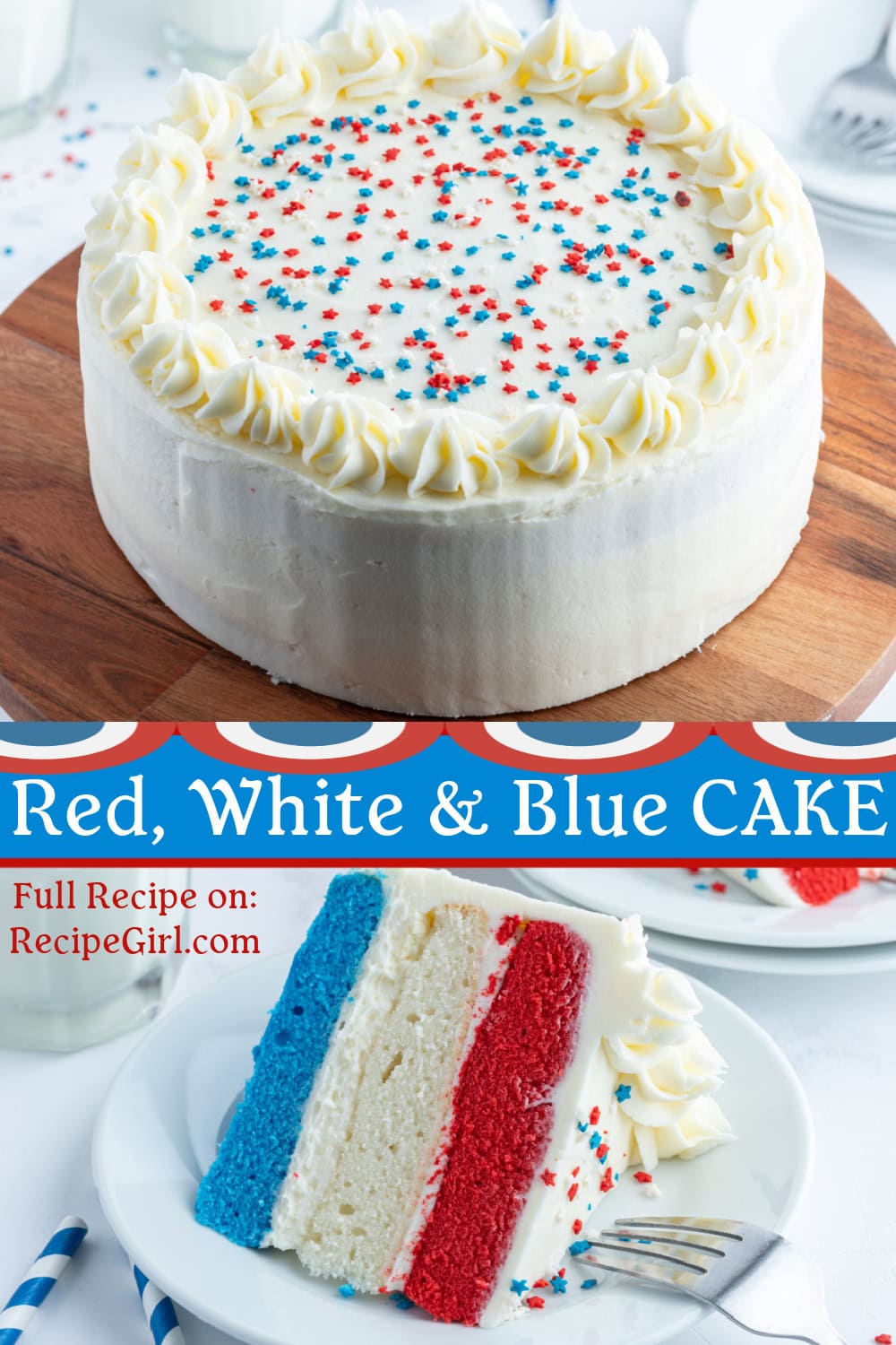 Red White and Blue Cake - Recipe Girl