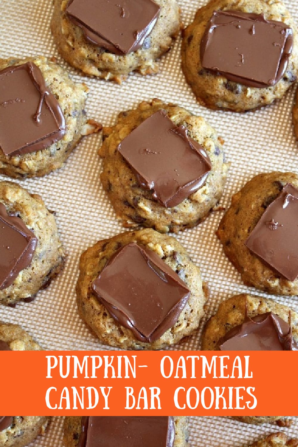 Pumpkin Oatmeal Candy Bar Cookies - Recipe Girl