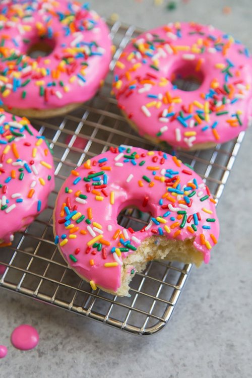 Baked Birthday Cake Doughnuts - Recipe Girl