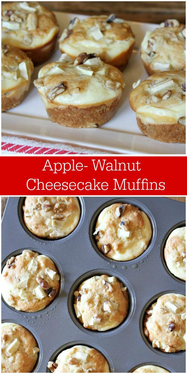 Apple Walnut Cheesecake Muffins - Recipe Girl