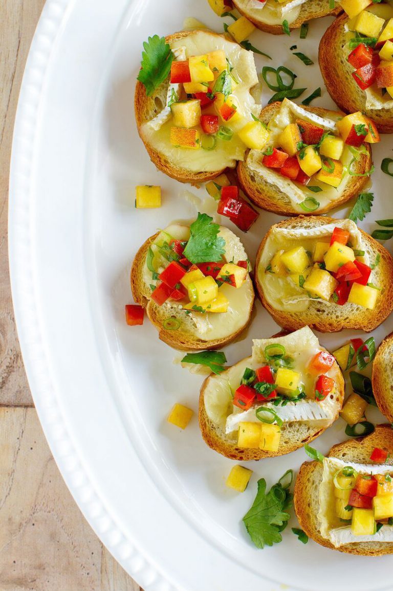 Peach and Brie Bruschetta - Recipe Girl