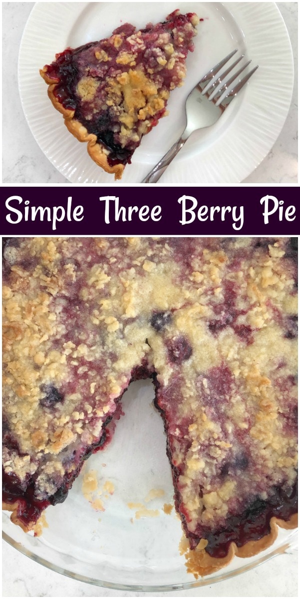 Simple Three Berry Pie with Crumb Topping - Recipe Girl®