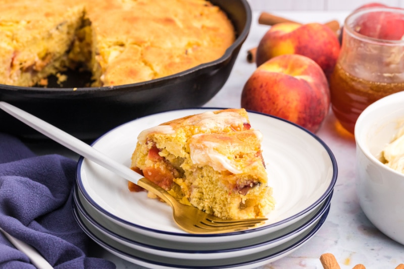 Cast Iron Peach Cornbread - Recipe Girl®