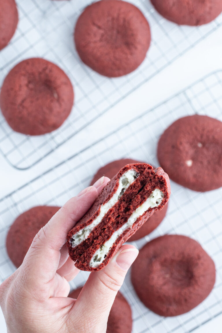 Cheesecake Stuffed Red Velvet Cookies - Recipe Girl®