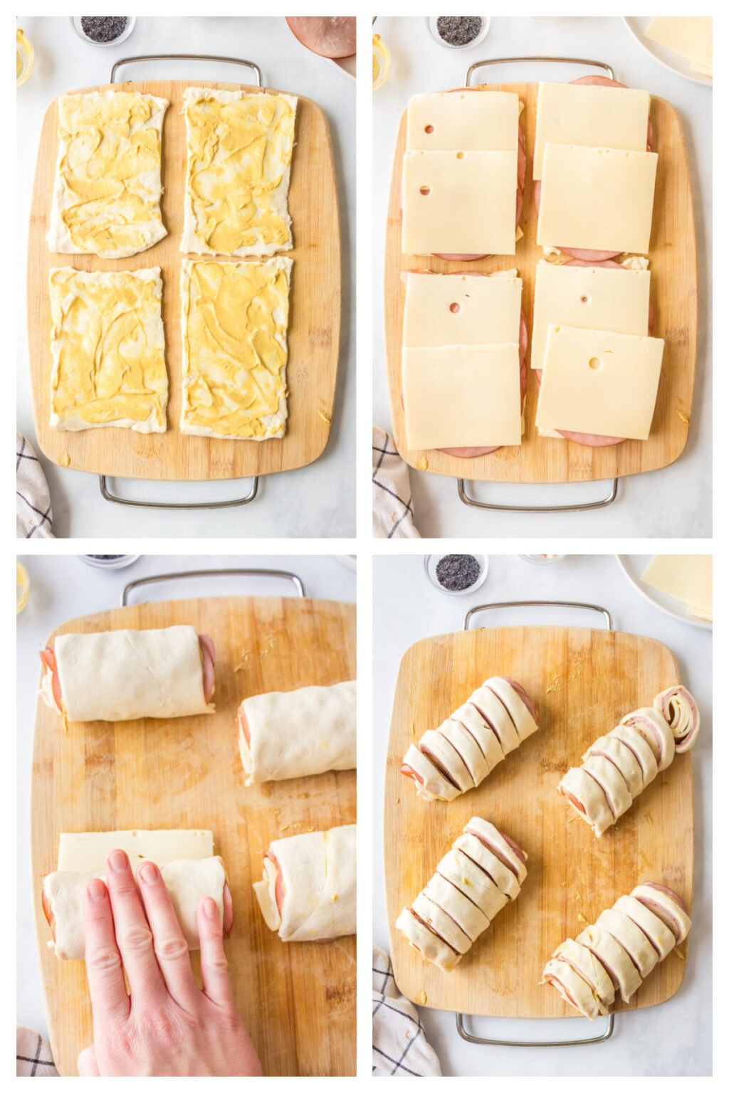 Crescent Roll Ham and Cheese Pinwheels - Recipe Girl®