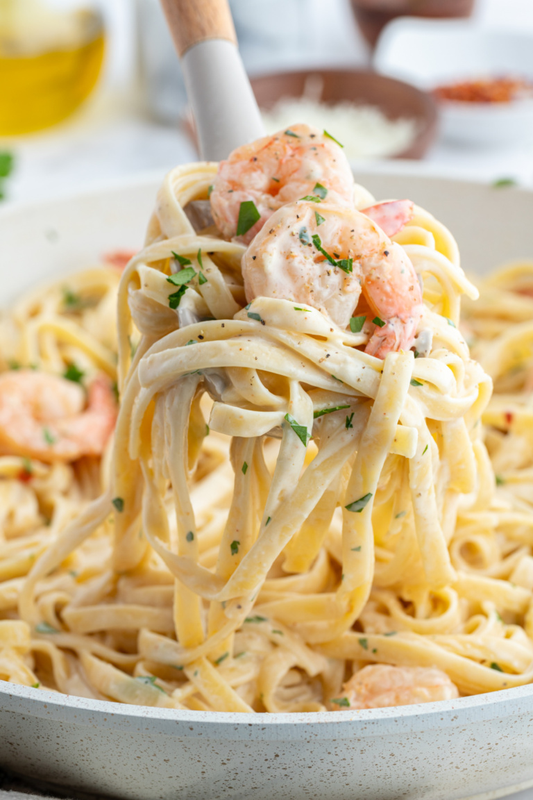 Shrimp Scampi With Alfredo Sauce