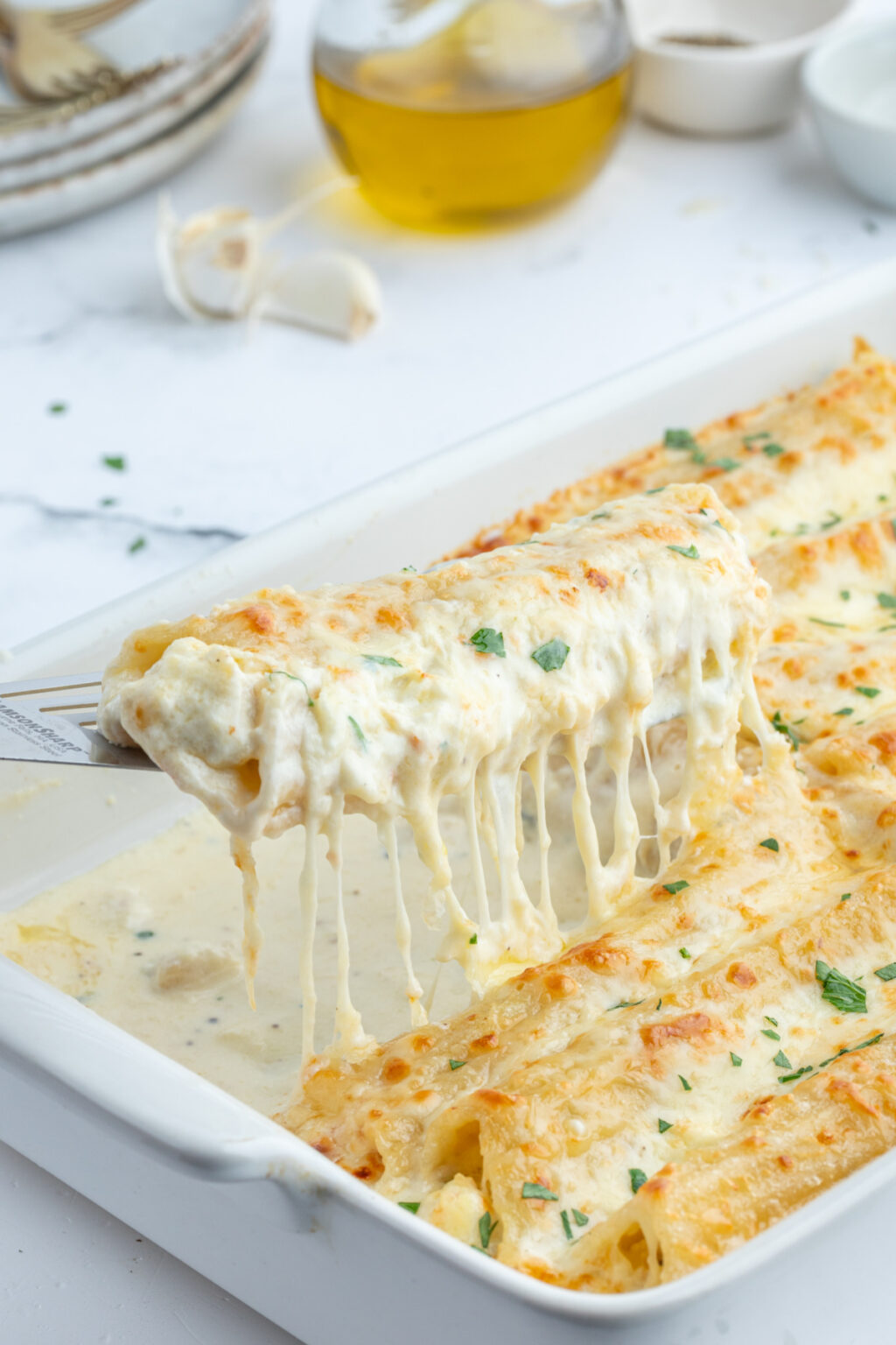 Chicken Manicotti Alfredo - Recipe Girl®